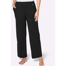 feel good Damen Homewearpants, Gr. 48, schwarz, 95% Baumwolle, 5% Elasthan, unifarben, Hosen