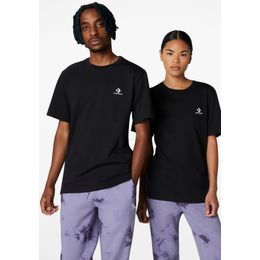 Converse Damen T-Shirt "GO-TO EMBROIDERED STAR CHEVRON TEE", schwarz, Gr. XXS, unifarben, Single Jersey, Obermaterial: 100% Baumwolle, Shirts, mit
