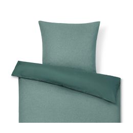 Tchibo - Microfaser-Flanell-Bettw&auml;sche - dunkelgr&uuml;n