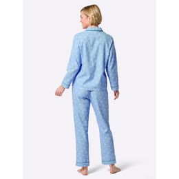 w&auml;schepur W&Auml;SCHEPUR Damen Schlafanzug, Gr. 36, blau, 100% Baumwolle, Homewear-Sets