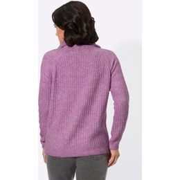 Casual Looks Damen Strickpullover "Troyer"violett, meliert, Gr. 44, meliert, 76% Polyester, 20% Polyacryl, 4% Polyamid, Pullover