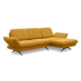 DOMO collection Ecksofa &raquo;Saletto&laquo; mit Drehsitz - 252x161x87cm - schwarz -