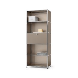 Tchibo - Highboard Metall &raquo;Cn3&laquo; mit Klappenfach - 77x40x194,5cm - taupe -