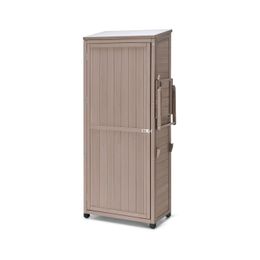 Tchibo - Gro&szlig;er Gartenschrank &raquo;Jonte&laquo; mit hochklappbarem Seitenregal - 70x38,5x170cm - silber -