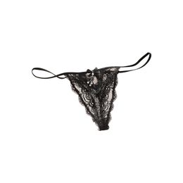 Damen String, PETITE FLEUR GOLD BY LASCANA, Gr. 32, schwarz, Spitze, Obermaterial: 90% Polyamid, 10% Elasthan, Unterhosen, aus edler Spitze