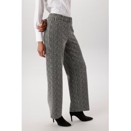 Damen Schlupfhoseschwarz, Gr. 44, Aniston SELECTED, Strukturmuster, kariert, Boucl&eacute;;Sweatware, Obermaterial: 69% Polyester, 28% Viskose, 3% Elasthan,