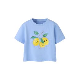 name it T-Shirt 'NMFKADIE' M&auml;dchen Gr&ouml;&szlig;e 116 himmelblau / zitronengelb / dunkelgr&uuml;n
