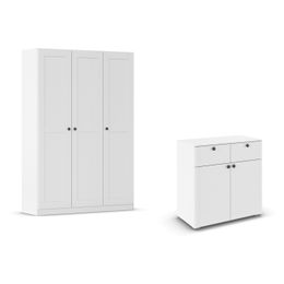 Rauch Garderobenschrank und Kommode &raquo;Savona&laquo; - 136x41x197cm - wei&szlig; -