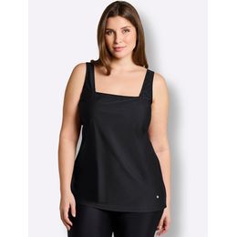 sheego Damen Tankini-Top, schwarz, Gr. 42, Elasthan, Polyamid, Bikini-Oberteile