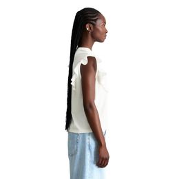 Marc O'Polo Damen T-Shirt "aus weichem Rippjersey", wei&szlig;, Basic, Gr. XXS, MARC O'POLO DENIM, unifarben, Obermaterial: 93% Baumwolle, 7% Elasthan, Shirts