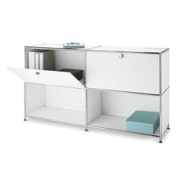 Tchibo - Sideboard Metall &raquo;Cn3&laquo; mit 2 versetzbaren Klappenf&auml;chern - 152x40x82,5cm - chrom -