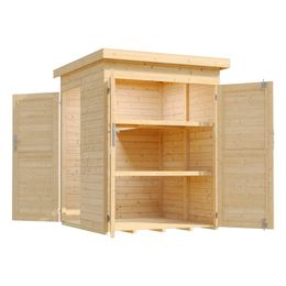 Weka Ordnungsbox mit Regalsystem - 152x152x205cm - naturfarben -