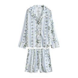 next Pyjama Damen Gr&ouml;&szlig;e XXL creme / pastellblau / dunkelgr&uuml;n Sommerkleid