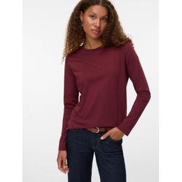 V&eacute;ro Moda VERO MODA Damen Langarmshirt "VMPAULINA LS T-SHIRT GA JRS NOOS", lila, Gr. M, unifarben, Jersey, Obermaterial: 100% Baumwolle, Shirts, Baumwolle,