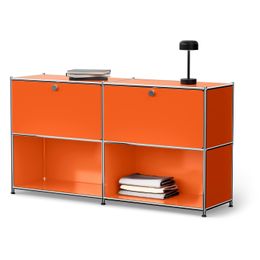 Tchibo - Sideboard Metall &raquo;Cn3&laquo; mit 2 versetzbaren Klappenf&auml;chern - 152x40x82,5cm - orange -