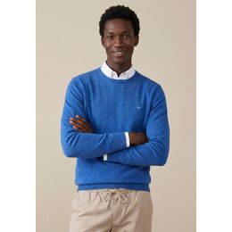 Fynch-Hatton Herren Strickpullover "Fynch-Hatton Langarmpullover", blau, Gr. M, unifarben, Strick, Obermaterial: 100% Baumwolle, Pullover, mit