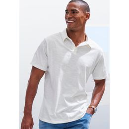 John Devin Herren Poloshirt "mit Slub-Garn Struktur", wei&szlig;, Gr. S, meliert, Jersey, Obermaterial: 100% Baumwolle, Shirts, aus leichter,