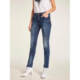 Heine Damen R&ouml;hrenjeans, blau, Gr. 40, unifarben, 98% Baumwolle, 2% Elasthan, Miedereinsatz:20% Elasthan, 80% Polyamid, Jeans