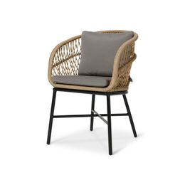 Tchibo - Dining-Stuhl mit Polyrattangeflecht - 58x54x85cm - schwarz -