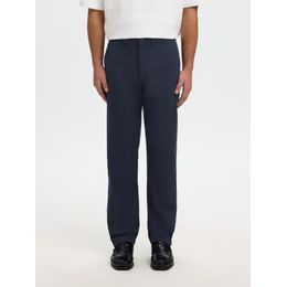 Selected Herren Chinos "SLM196-STRAIGHT MILES TWILL PANT NOOS", blau, Gr. 36, unifarben, Web, Obermaterial: 91% Baumwolle, 6% Elastomultiester, 3%