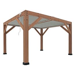 Tchibo - Pergola mit Lamellendach - 339x405x251cm - wei&szlig; -