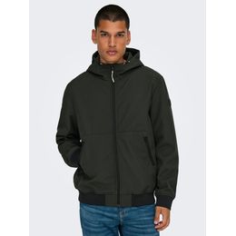 Only & Sons ONLY & SONS Herren Softshelljacke "ONSBOWIE SOFTSHELL BOMBER NOOS", gr&uuml;n, Gr. M, Web, Obermaterial: 100% Polyester, Jacken