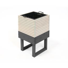 Tchibo - Pflanztopf mit Gestell - 33x33x54cm - hellgrau -
