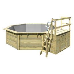 Karibu Gartenpool-Set &raquo;Modell 2&laquo; inkl. Terrasse - grau