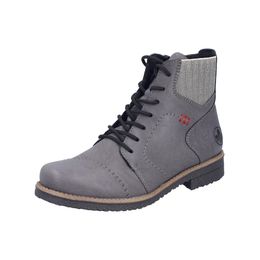Rieker Damen Schn&uuml;rstiefelette "Rieker Stiefelette Lederimitat", Gr. 40, grau, Lederimitat, Schuhe
