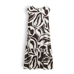 Opus Kleid 'Wicyla Lush' Damen Gr&ouml;&szlig;e 34 dunkelbraun / wei&szlig;