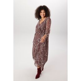 ANISTON PLUS Damen Meshkleid, braun, Gr. 48, gemustert, Mesh, Jersey, Obermaterial: 95% Polyester, 5% Elasthan. Futter: 100% Polyester, Kleider, in