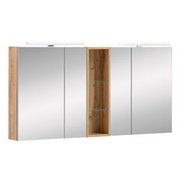 Tchibo - Doppel-Spiegelschrank &raquo;Duo&laquo; mit Regal - 141,5x16x75cm - braun -