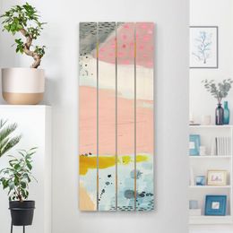 Bilderwelten Holzbild originell rosa Abstrakt Aquarell - Verschwommener Tagesanbruch II - Deko Wohnzimmer Schlafzimmer
