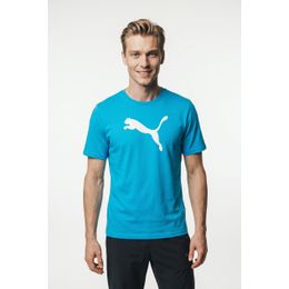 Puma Herren Fu&szlig;balltrikot "TEAMRISE LOGO JERSEY COTTON", blau, Gr. L, unifarben, Jersey, Obermaterial: 100% Baumwolle, Trikots, f&uuml;r Fu&szlig;ball, Kurzarm,