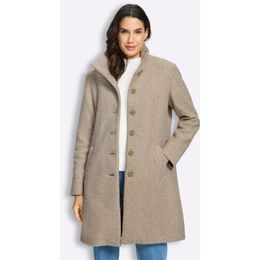 Inspirationen Damen Kurzmantel, beige, Gr. 38, 100% Polyester, M&auml;ntel