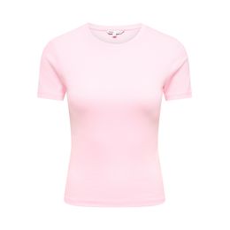 Only Damen T-Shirt "ONLRILEY S/S TOPJRS", rosa, Gr. XS, unifarben, Jersey, Obermaterial: 96% Baumwolle, 4% Elasthan, Shirts, Baumwollmischung