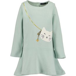 Blue Seven M&auml;dchen Sweatkleid, gr&uuml;n, Gr. 98, bedruckt, Sweatware, Obermaterial: 100% Baumwolle, Kleider, Baumwolle, f&auml;llt normal aus
