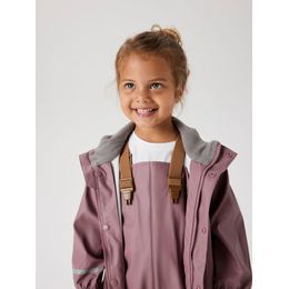 name it Jungen Regenmantel "NKNDRY10 Regenjacke und Hose im Set", rosa, Gr. 128, unifarben, Web, Obermaterial: 100% Polyester, M&auml;ntel, Keine Latzhose
