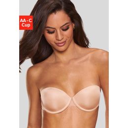 Lascana Damen Schalen-BH, Gr. 75, braun, Microtouch, Obermaterial: 60% Polyamid, 35% Polyester, 5% Elasthan, Basic, BHs, mit transparentem R&uuml;cken und