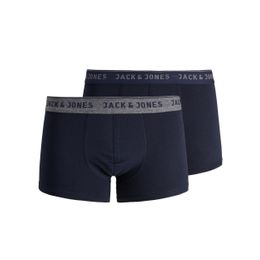Jack & Jones JACK & JONES Herren Trunk "JACVINCENT TRUNKS 2 PACK NOOS", Gr. S, blau, Jersey, Obermaterial: 95% Baumwolle, 5% Elasthan, unifarben, Unterhosen