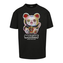 Herren T-Shirt "Upscale by Mister Tee Herren Welcome Cat Heavy Oversize Tee", schwarz, Gr. M, UPSCALE BY MISTER TEE, unifarben, 100% Baumwolle, Shirts