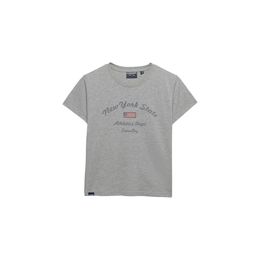 Superdry & Co Shirt 'ATH ESS' female size L Grey / mottled grey / Red