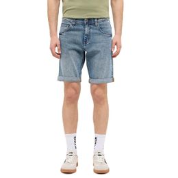 Mustang Herren Straight-Jeans "Herren Style Chicago Shorts Z", blau, Gr. 33, unifarben, Denim/Jeans, 99% Baumwolle, 1% Elasthan, Jeans