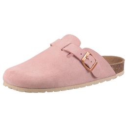 ANISTON SHOES Damen Clog, Gr. 37, rosa, Veloursleder, unifarben, Schuhe, Hausschuh, Sommerschuh, mit ergonomischem Fu&szlig;bett