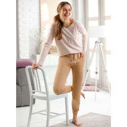 w&auml;schepur W&Auml;SCHEPUR Damen Schlafanzug, Gr. 40, beige, 50% Baumwolle, 50% Modal, Homewear-Sets