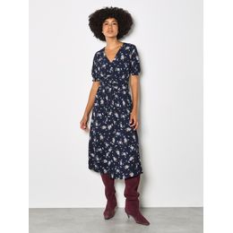 Apricot Damen Druckkleid "Midi-Kleid", blau, Gr. 34, gebl&uuml;mt, gewebt, Obermaterial: 100% Viskose CV., Kleider, mit Blumenprint