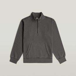 G-Star Raw G-STAR Herren Sweater "Modern washed half zip sw ls", grau, Gr. XL, unifarben, washed, Sweatware, Obermaterial: 100% Baumwolle, Sweatshirts, mit