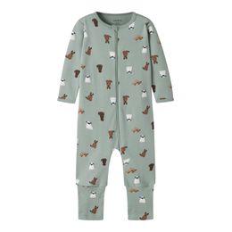 name it Jungen Schlafanzug "NBMNIGHTSUIT ZIP FF DOG NOOS", Gr. 104, gr&uuml;n, Jersey, Obermaterial: 100% Baumwolle, bedruckt, Homewear-Sets, aus