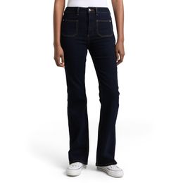 Damen Bootcut-Jeans "AVA", blau, Gr. 26, Tom Tailor Denim, unifarben, Denim/Jeans, Obermaterial: 99% Baumwolle, 1% Elasthan, Jeans, mit Taschen