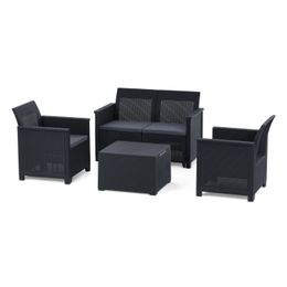 Tchibo - Gartenm&ouml;bel-Set &raquo;Geflechtoptik&laquo; - 113x65x74cm - anthrazit -